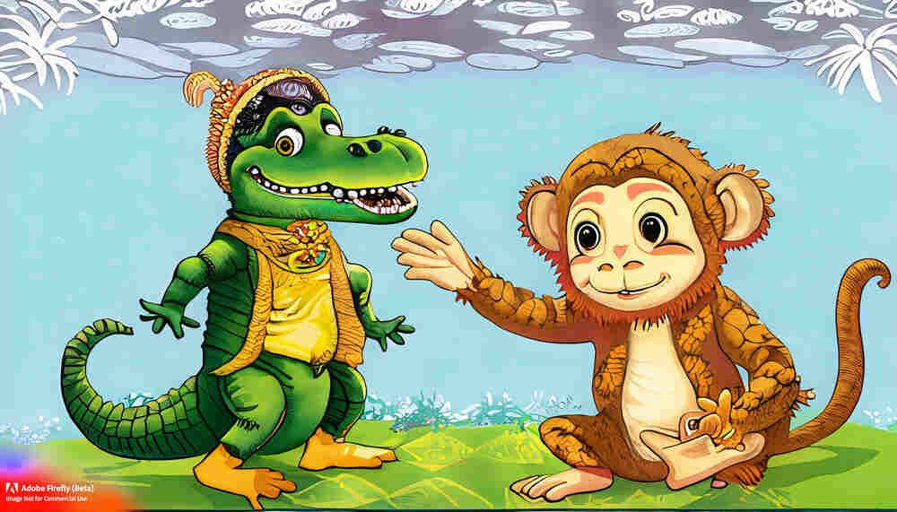 The Monkey and the Crocodile - KIDSgraphy